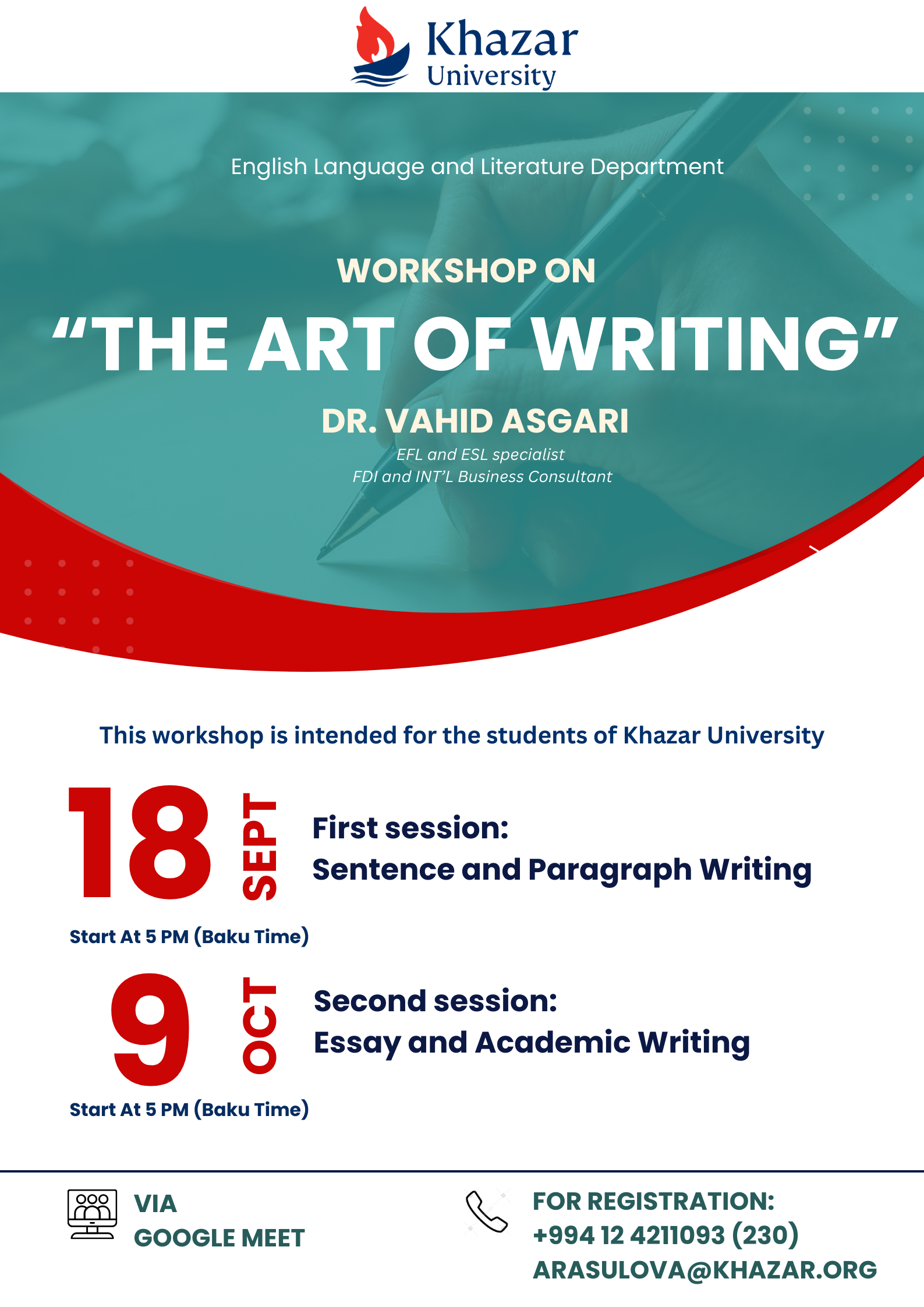 ANNOUNCEMENTS-Khazar University